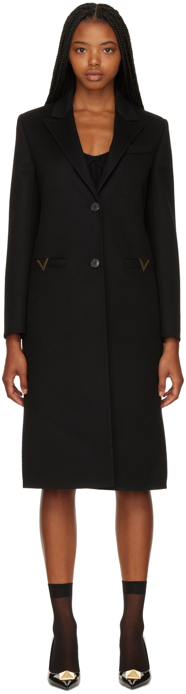 Valentino Black Button-Up Coat Valentino