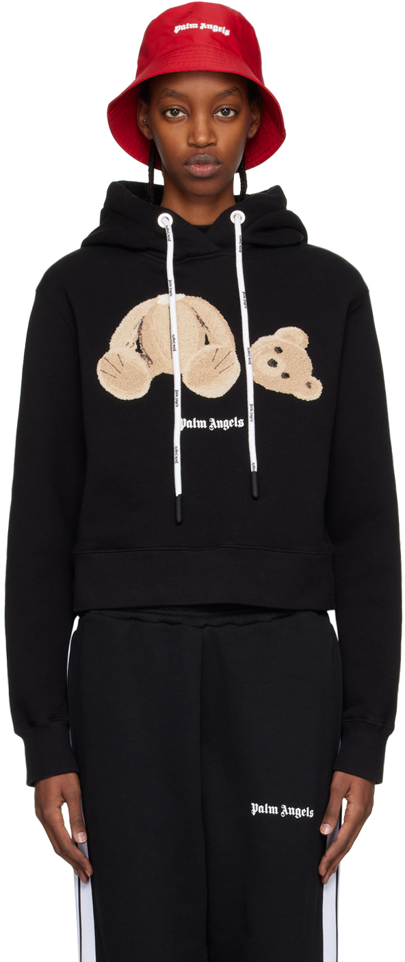 Palm Angels Black Bear Hoodie Palm Angels