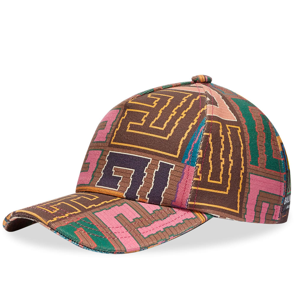Balmain Monogram Canvas Printed Cap Balmain