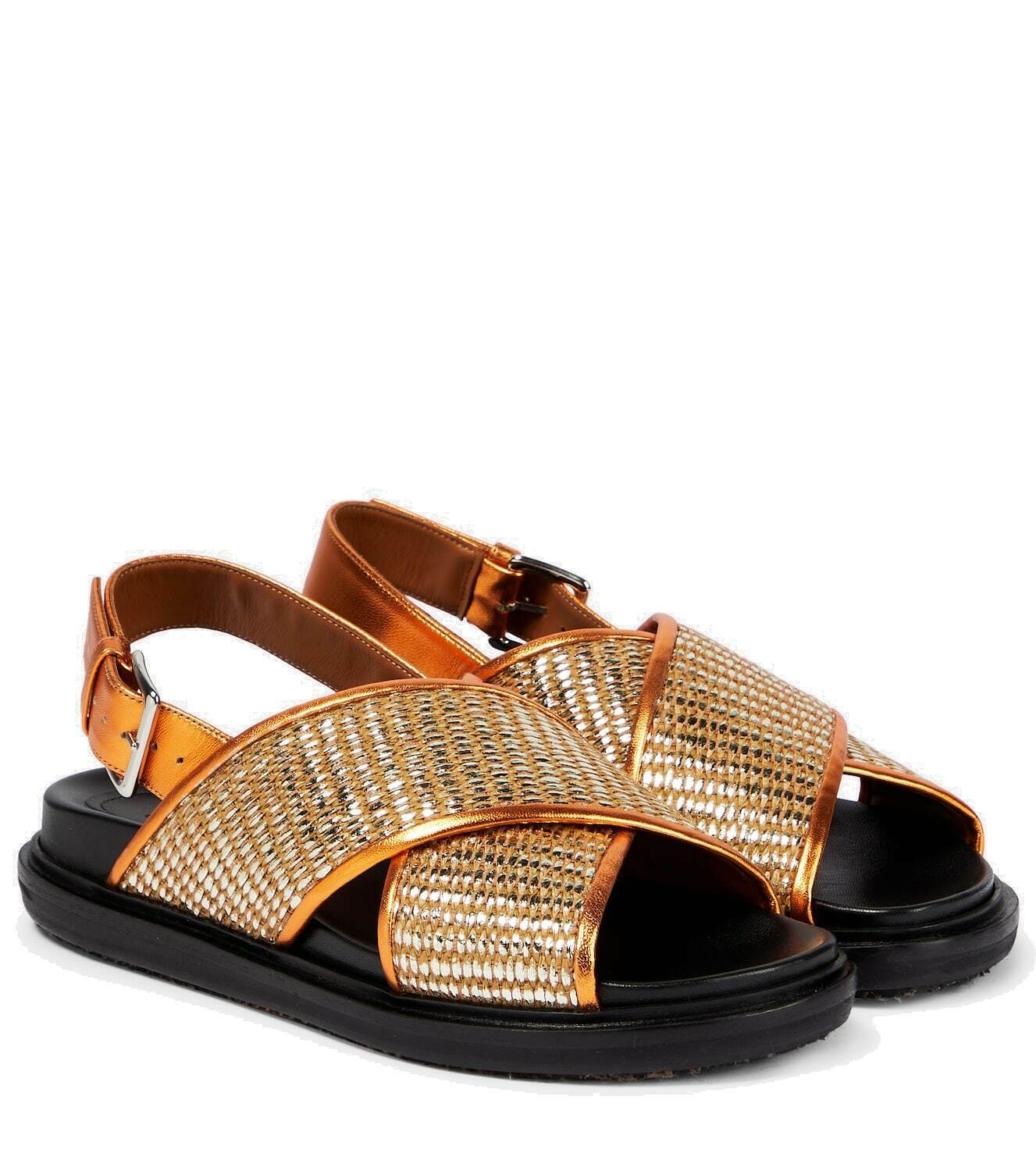 Marni - Fussbett leather-trimmed sandals Marni