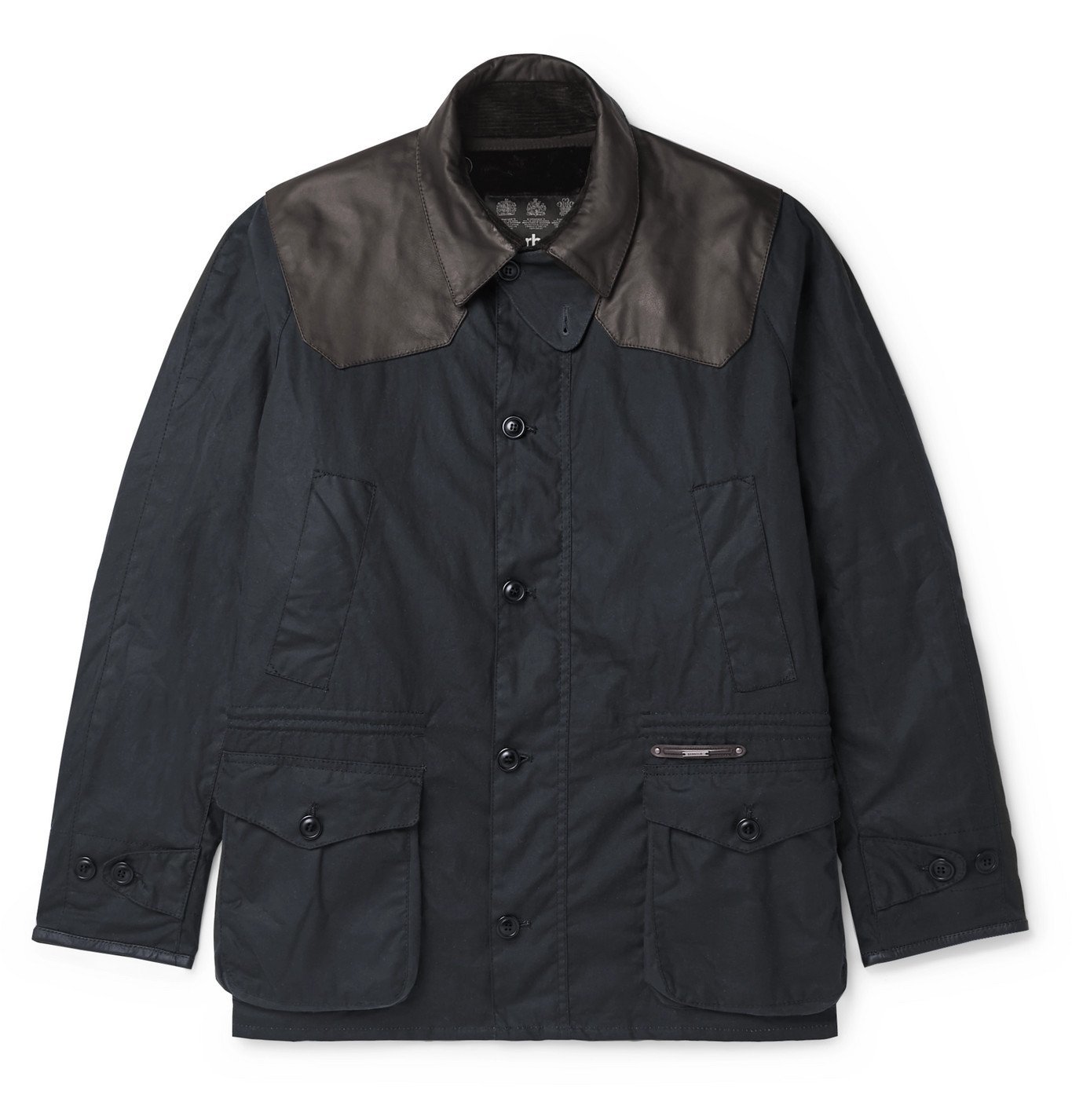 Barbour Gold Standard - Supa-Asby Leather-Trimmed Waxed-Cotton Jacket ...