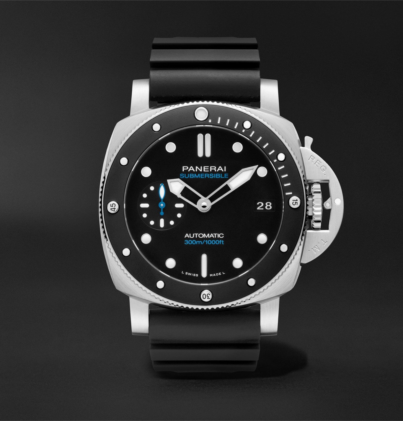 Panerai - Submersible Automatic 42mm Stainless Steel and Rubber Watch ...