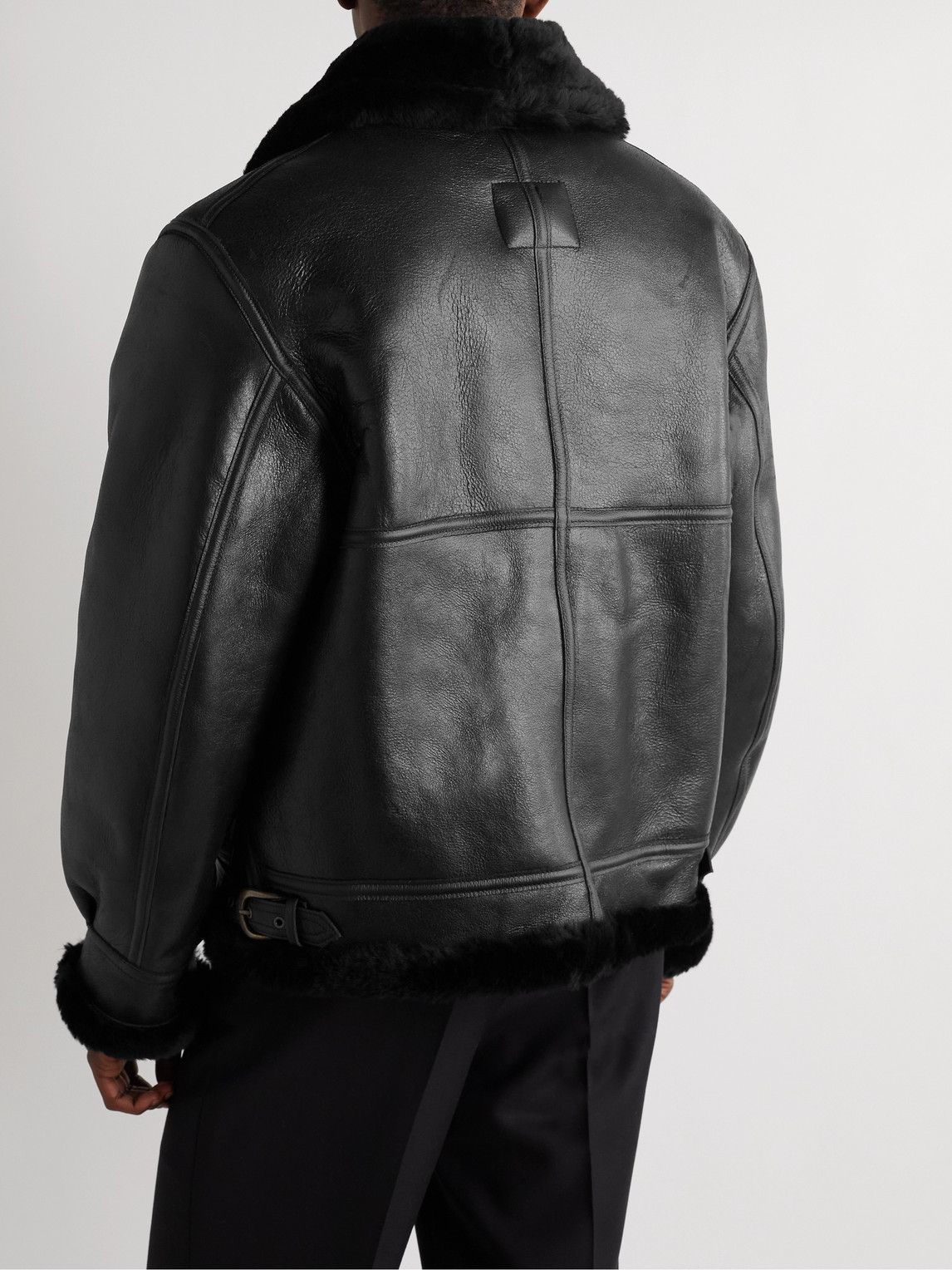 Schott - B-3 Shearling-Lined Leather Jacket - Black Schott