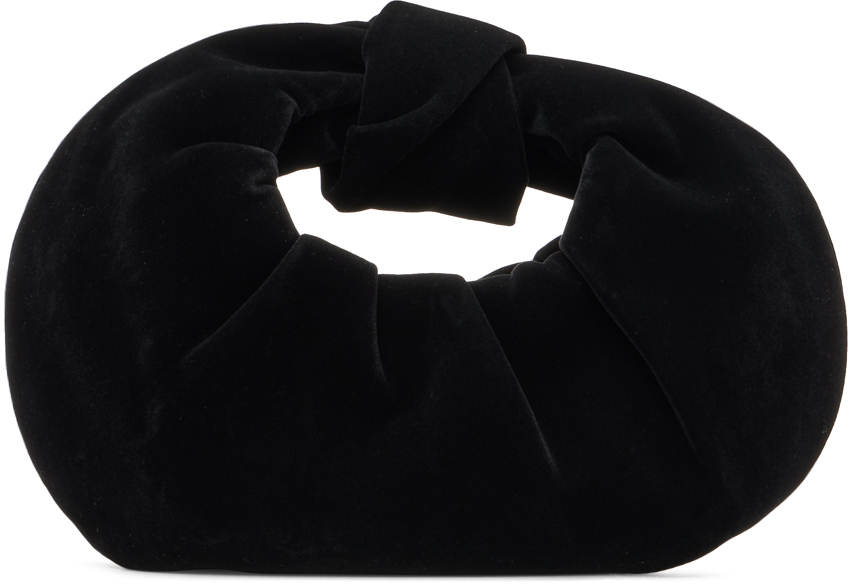 GIA STUDIOS Black Mini Velvet Croissant Bag GIA STUDIOS