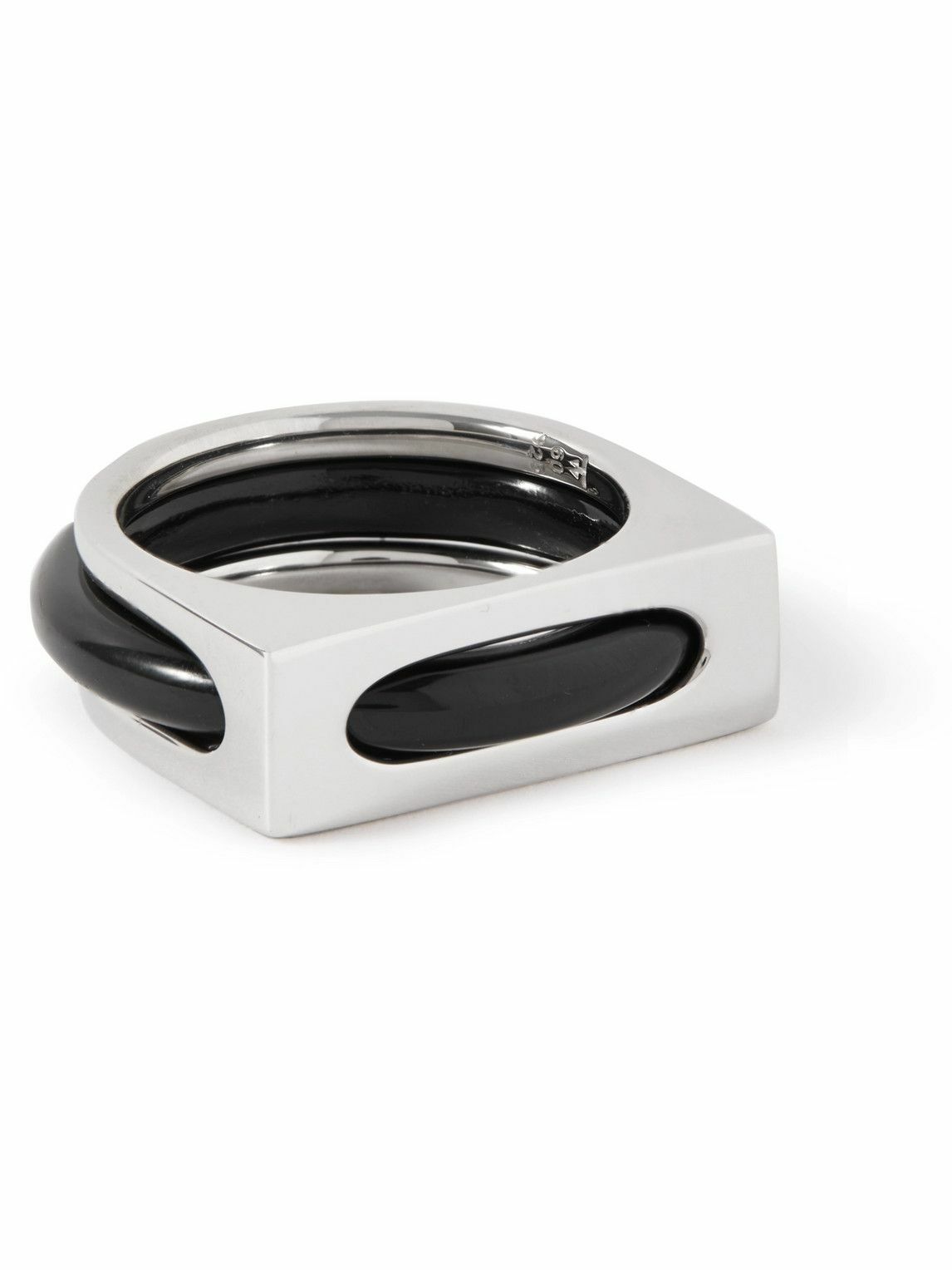 Tom Wood - Cage Onyx Silver Ring - Silver Tom Wood
