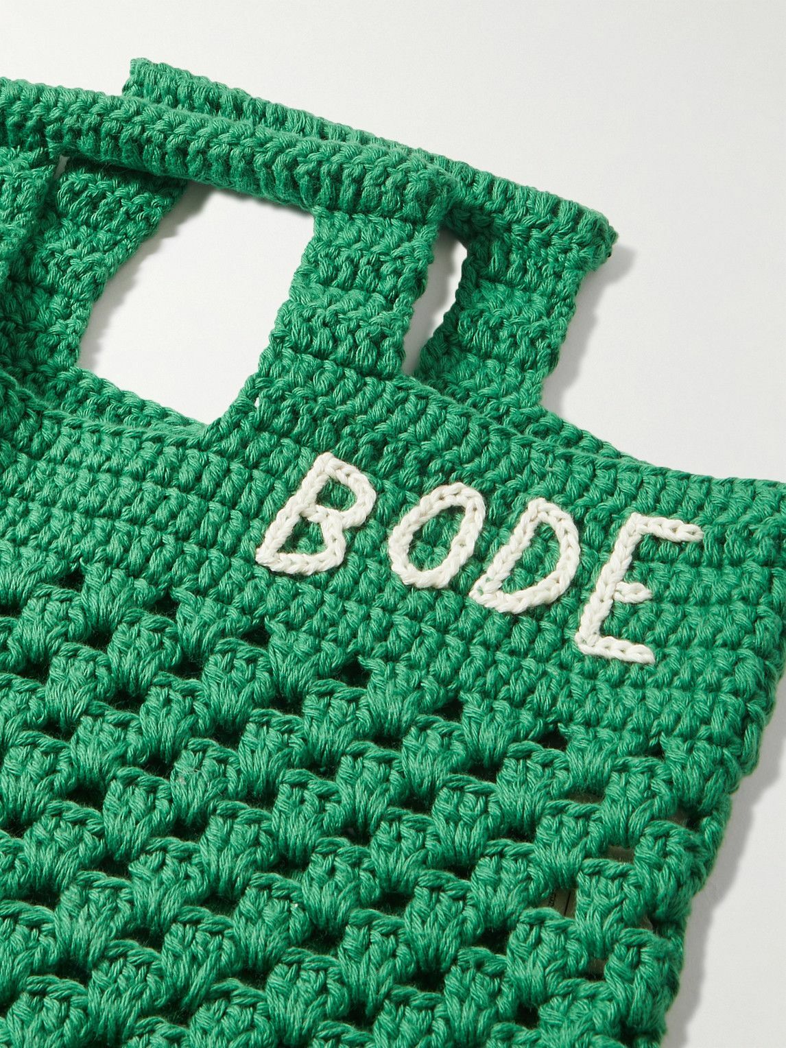 BODE - Logo-Embroidered Crocheted Cotton Tote Bag Bode