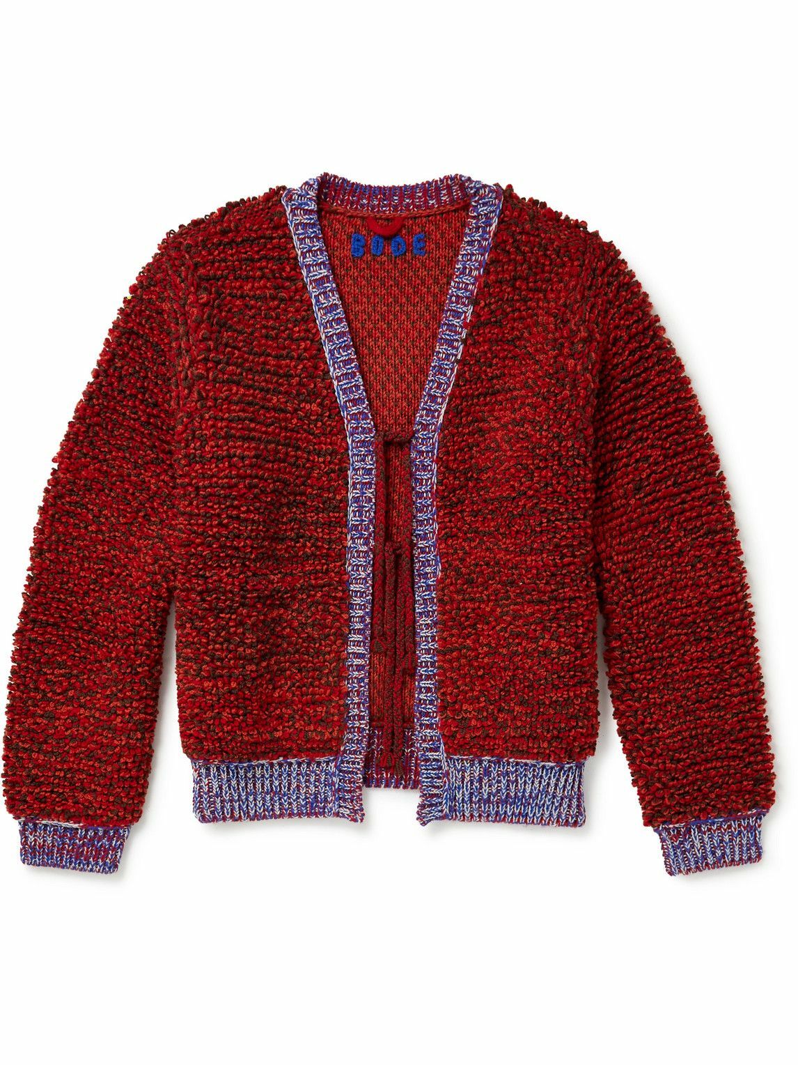 BODE - Trekking Tie-Front Merino Wool Cardigan - Red Bode
