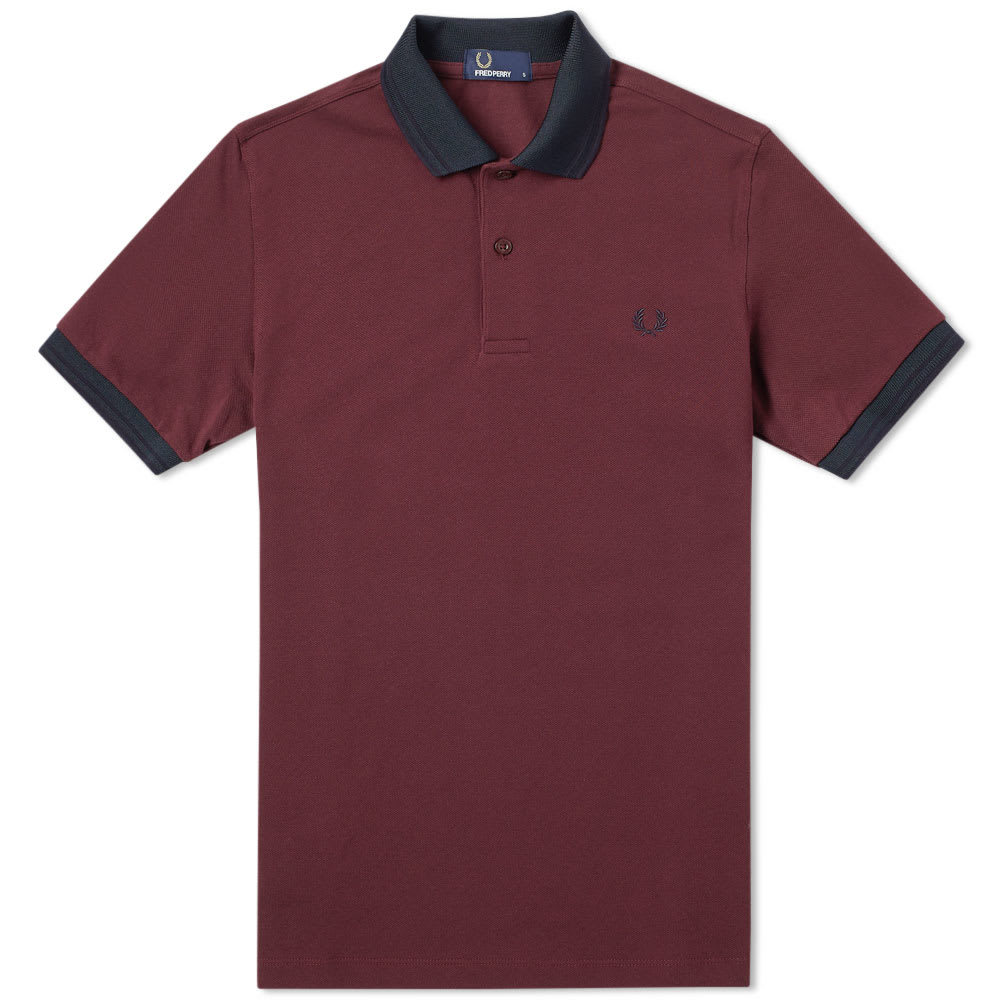 Fred Perry Matt Tipped Collar Polo Burgundy Fred Perry