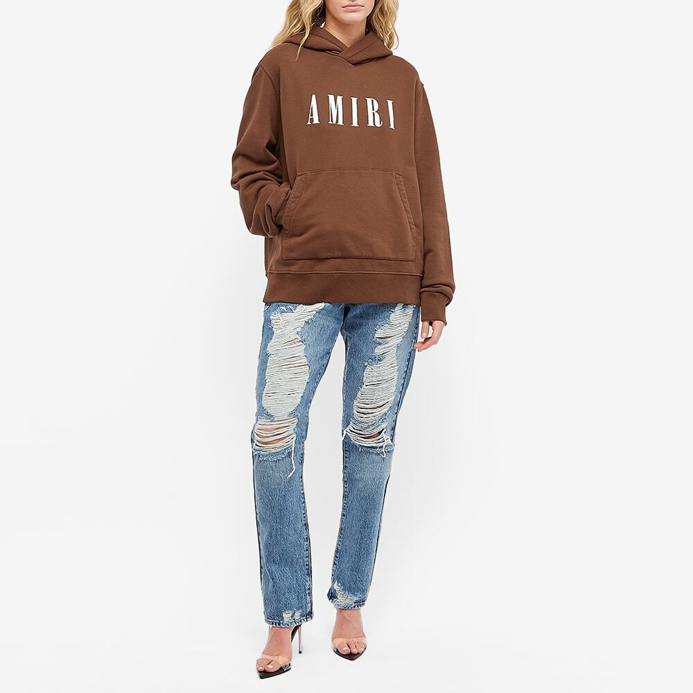 AMIRI Women's Logo Pull Over Hoody in Brown Amiri