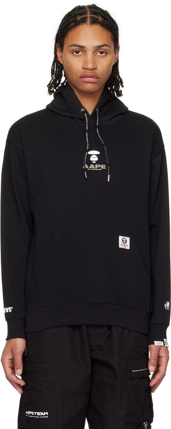 AAPE by A Bathing Ape Black Print Hoodie AAPE by A Bathing Ape