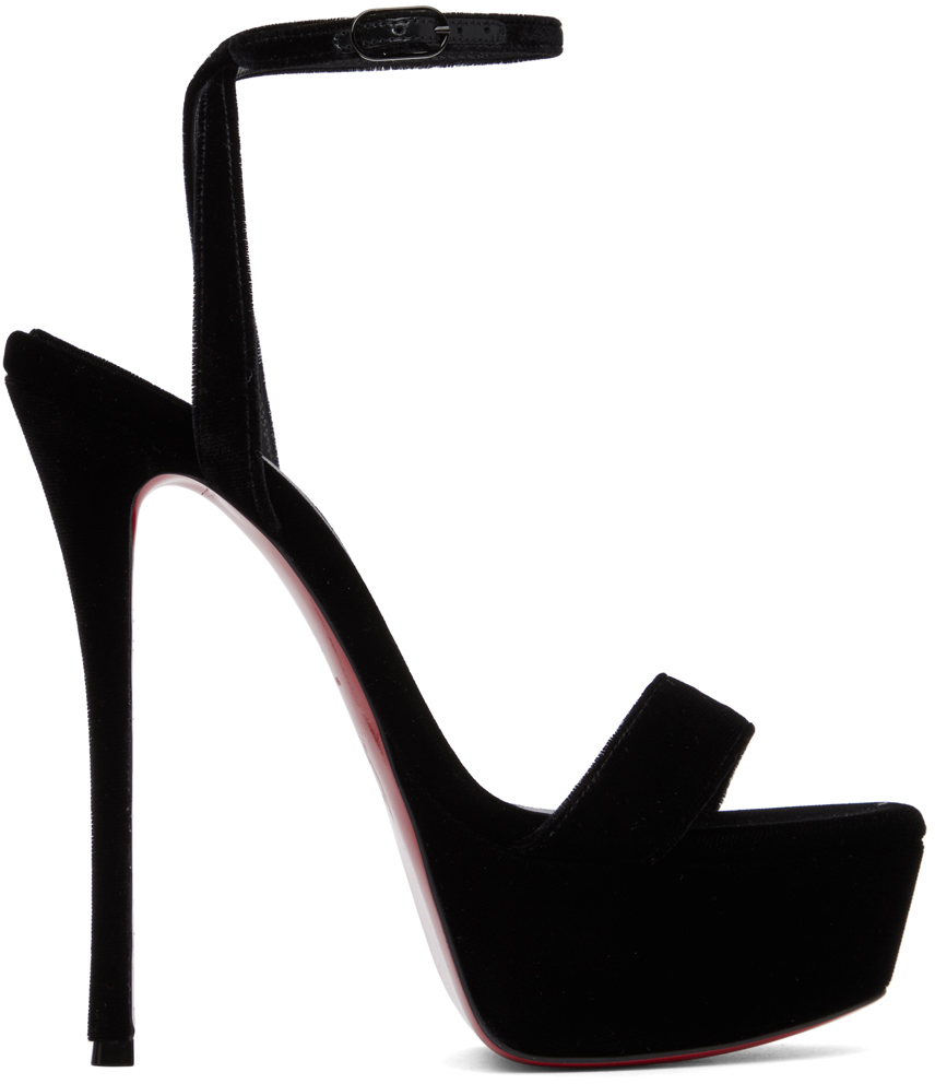 Christian Louboutin Black Loubi Queen Alta 150 Heeled Sandals Christian ...