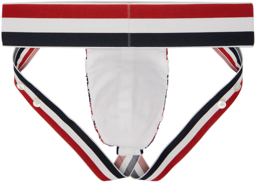Thom Browne Navy & Red Check Jockstrap Thom Browne