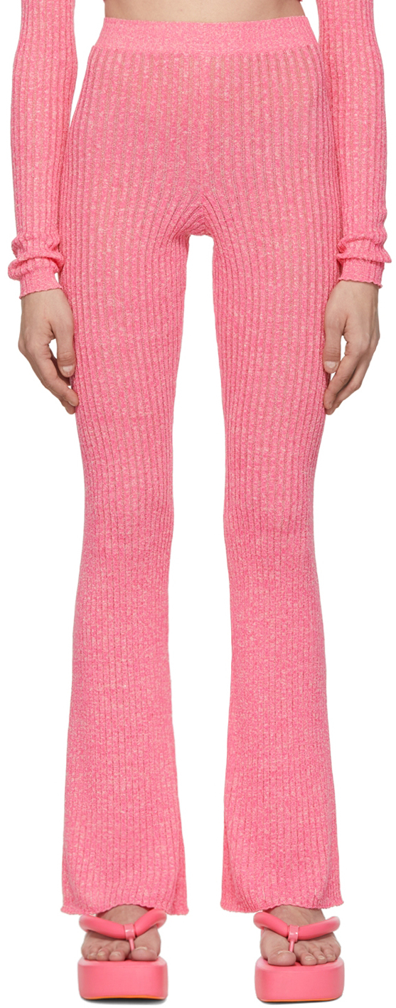 MSGM Pink Linen Lounge Pants MSGM