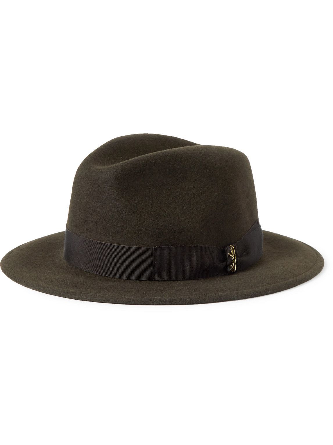 Borsalino - Grosgrain-Trimmed Wool-Felt Trilby Hat - Brown Borsalino