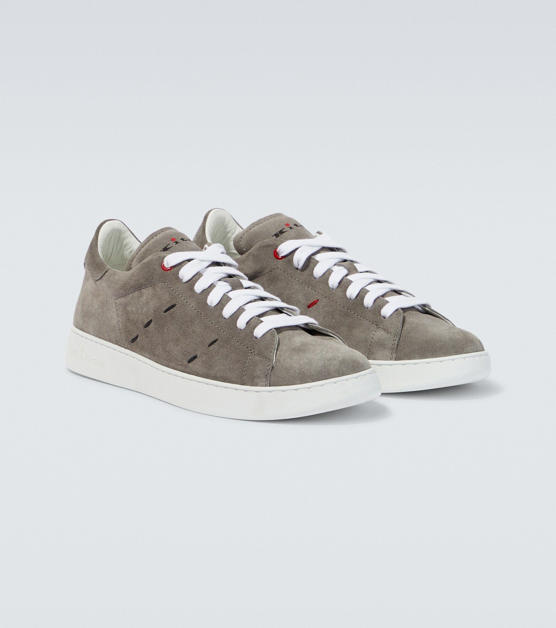 Kiton - Topstitched suede sneakers Kiton
