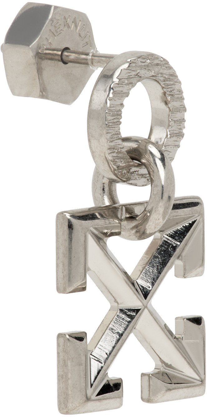 Off-White Silver Arrow Mono Earring Off-White