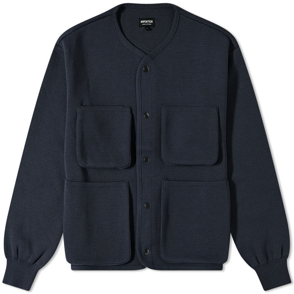 Arpenteur Men's George Merino Wool Cardigan in Midnight Blue Arpenteur