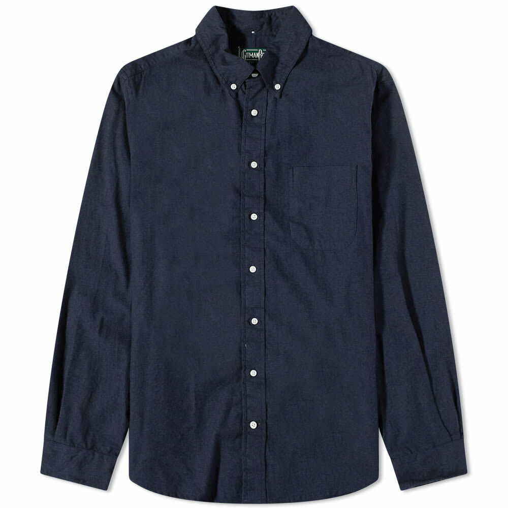 Gitman Vintage Men's Button Down Classic Flannel Shirt in Navy Gitman ...