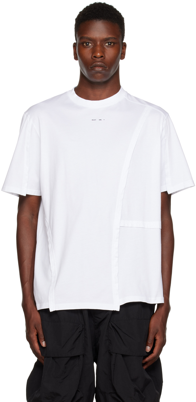 HELIOT EMIL White Print T-Shirt Heliot Emil