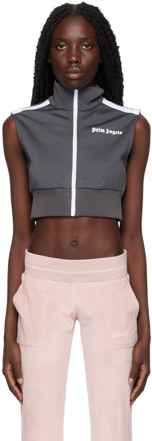 Palm Angels Gray Classic Track Vest Palm Angels