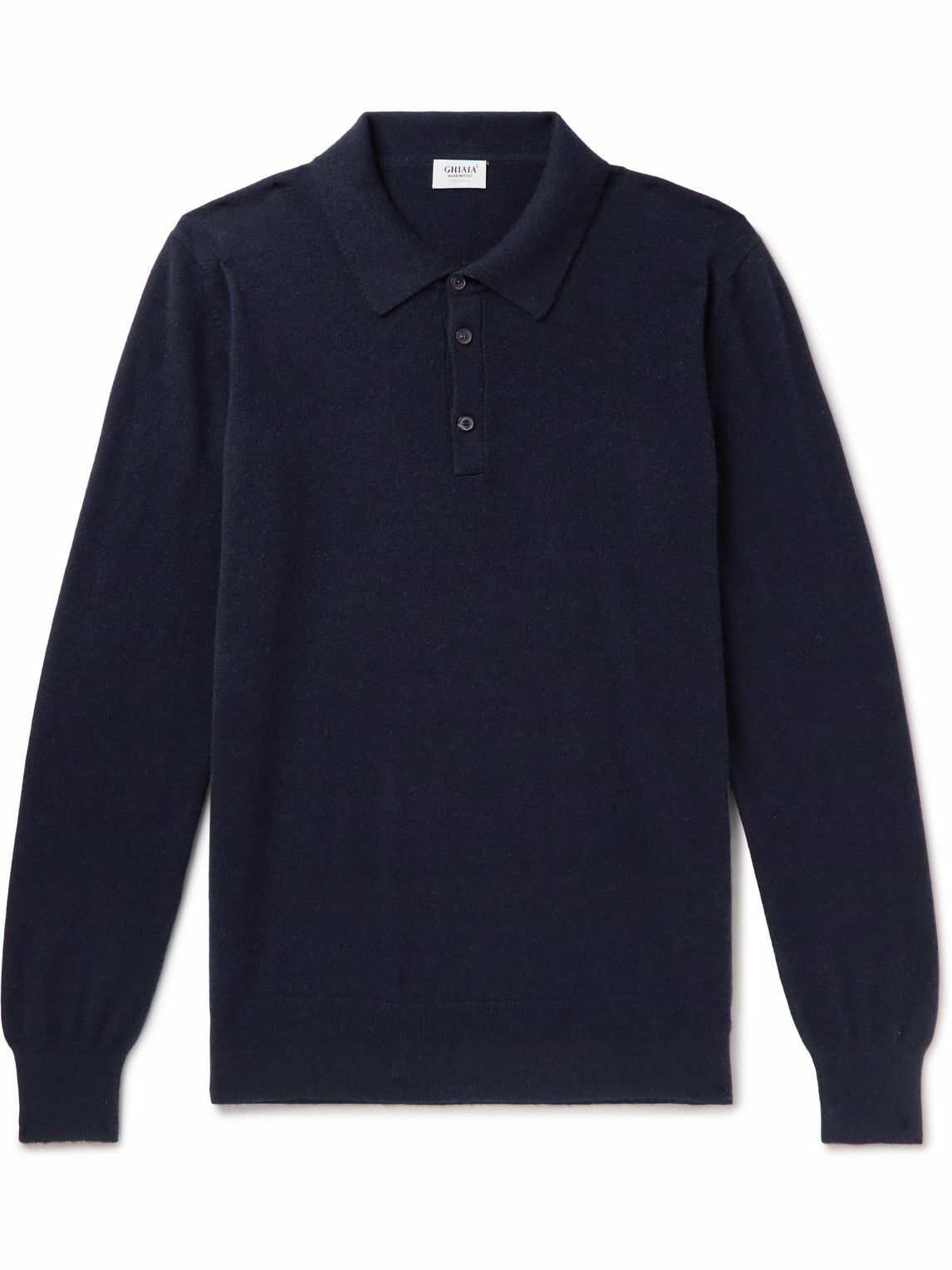 Ghiaia Cashmere - Cashmere Polo Shirt - Blue Ghiaia Cashmere