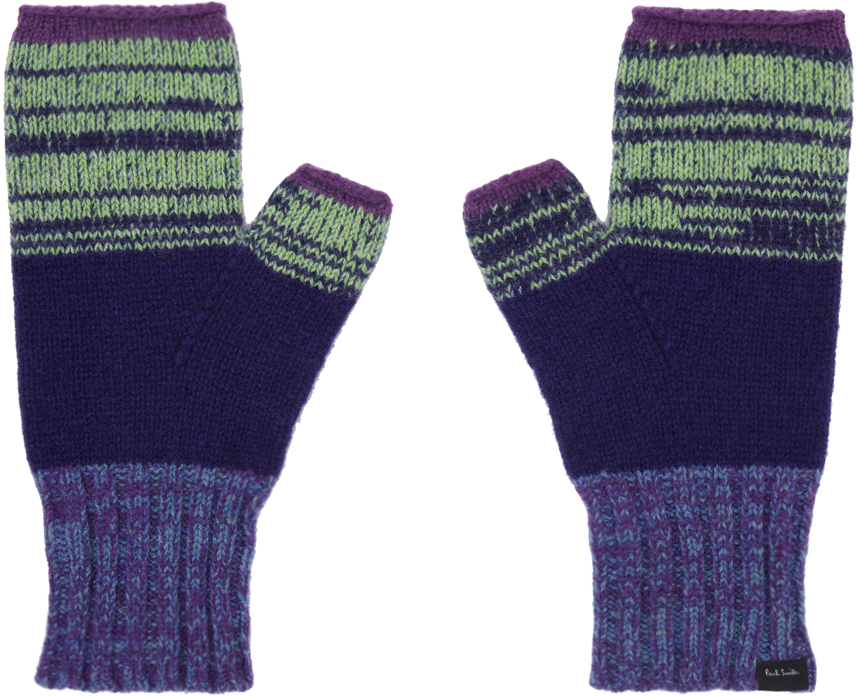 Paul Smith Blue Two Stripe Gloves Paul Smith