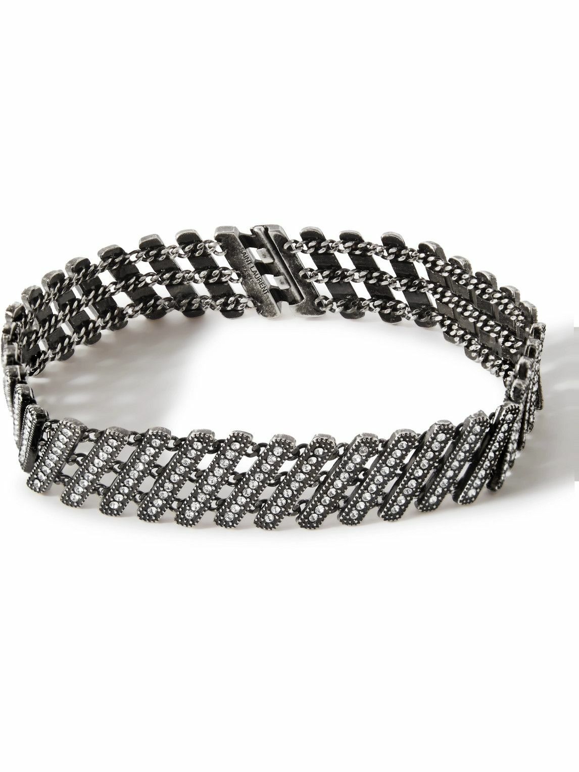 SAINT LAURENT - Silver-Tone Crystal Bracelet - Silver Saint Laurent