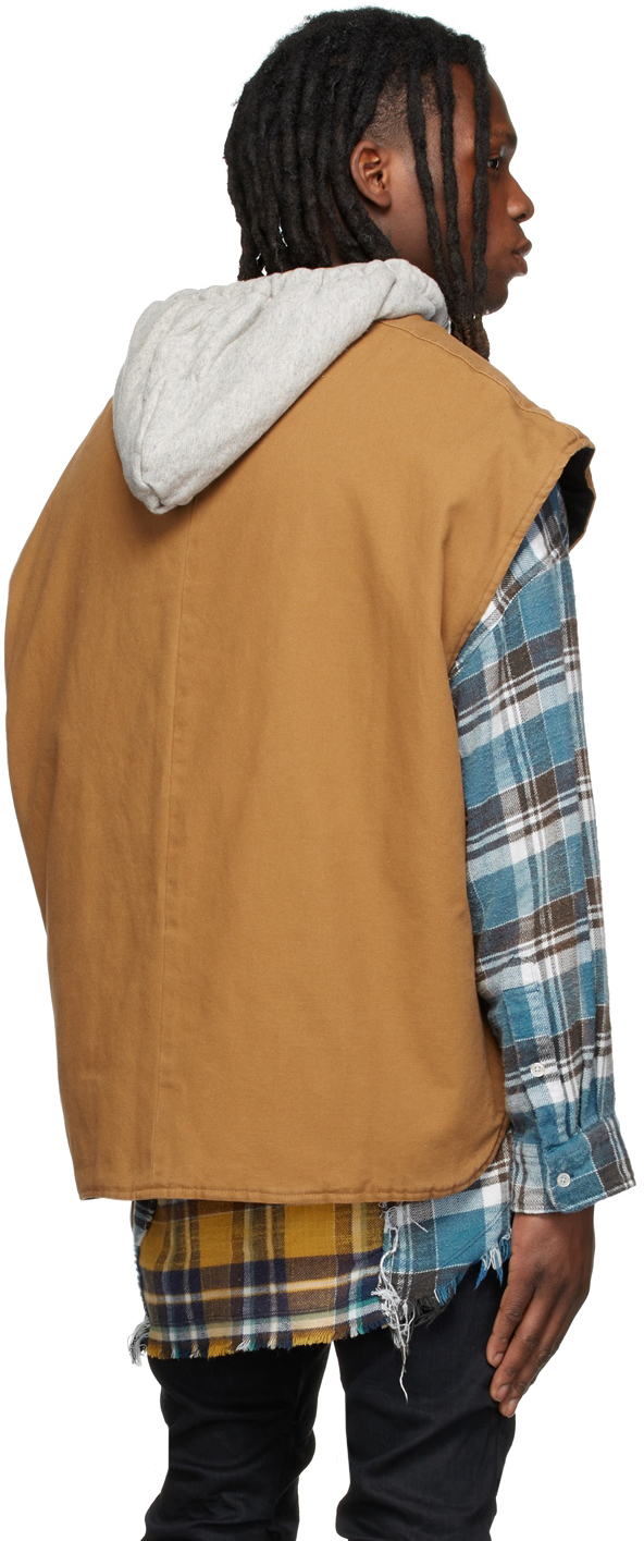 R13 Tan Oversized Workwear Vest R13