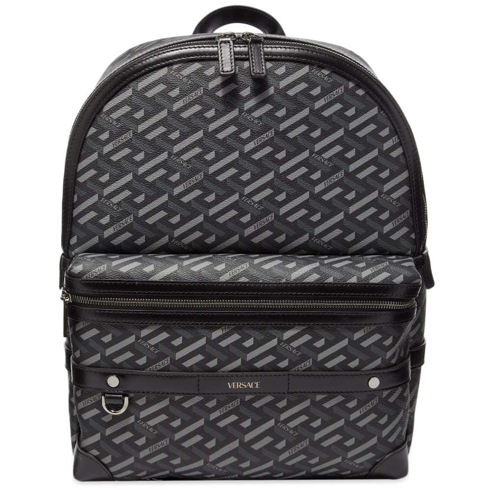 Versace Monogrammed Geometric Logo Backpack Versace