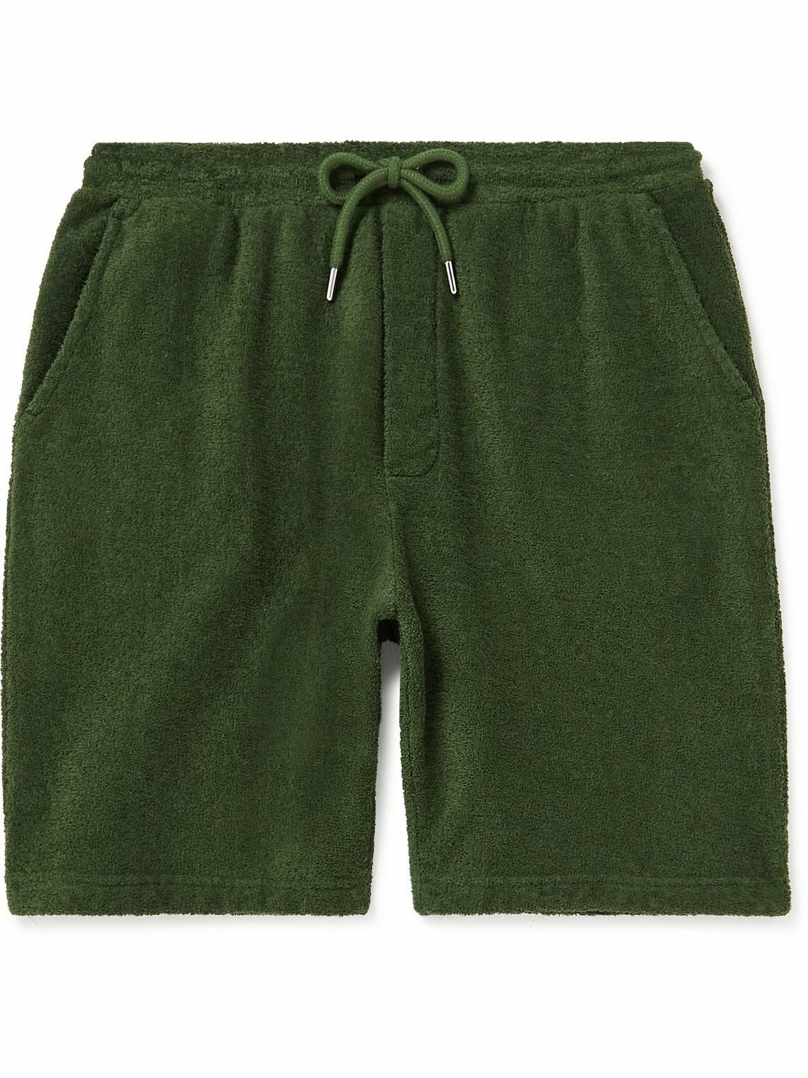 Hamilton And Hare - Cotton-Terry Drawstring Shorts - Green Hamilton and ...