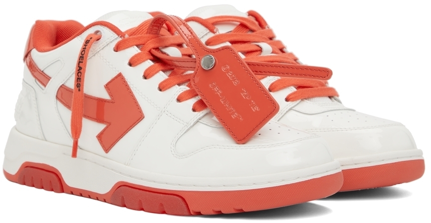 Off-White White & Red Out Of Office 'OOO' Sneakers Off-White