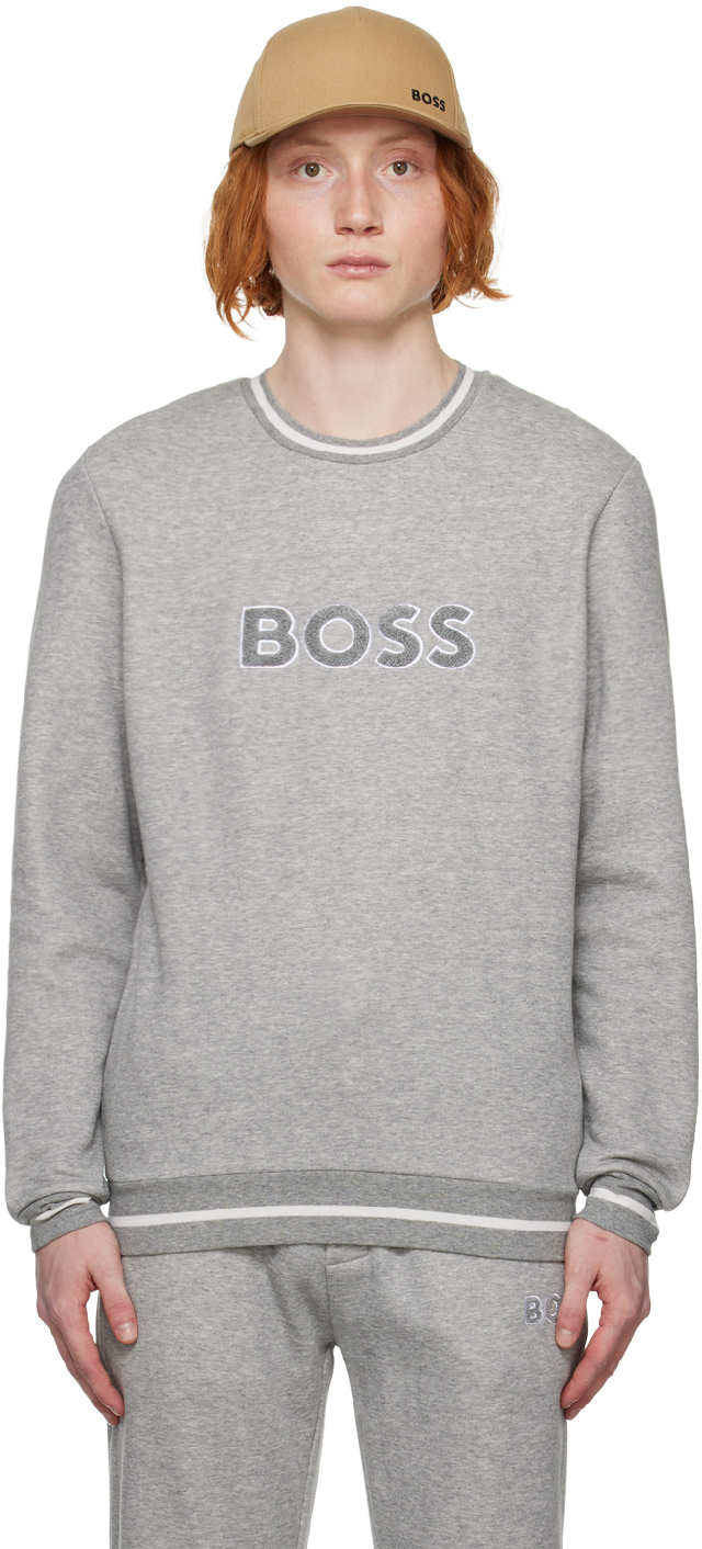 BOSS Gray Appliqué Sweatshirt BOSS