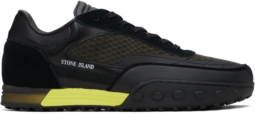 Stone Island Black Paneled Sneakers Stone Island