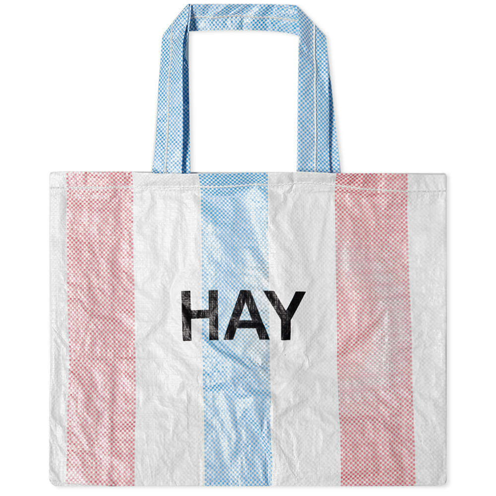 HAY Recycled Candy Stripe Bag - Medium in Blue/Red/White HAY