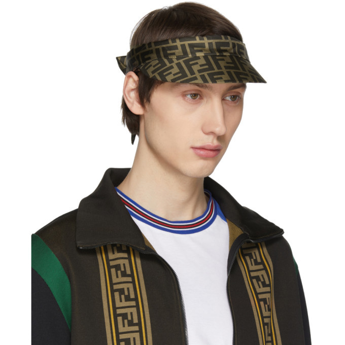 Fendi Brown Silk Forever Fendi Tie Visor Fendi