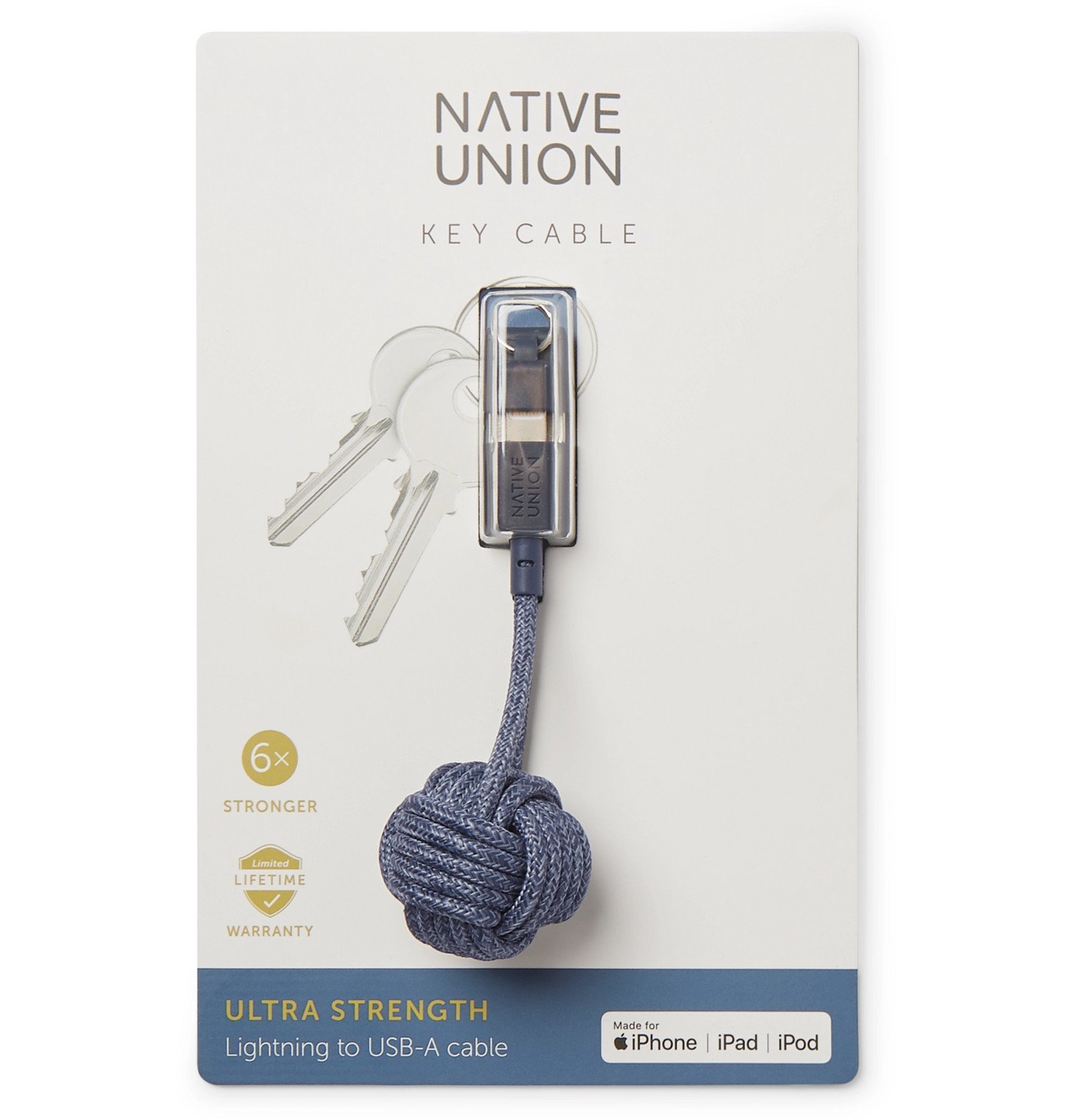 Native Union - Knot Lightning Cable Key Fob - Blue Native Union