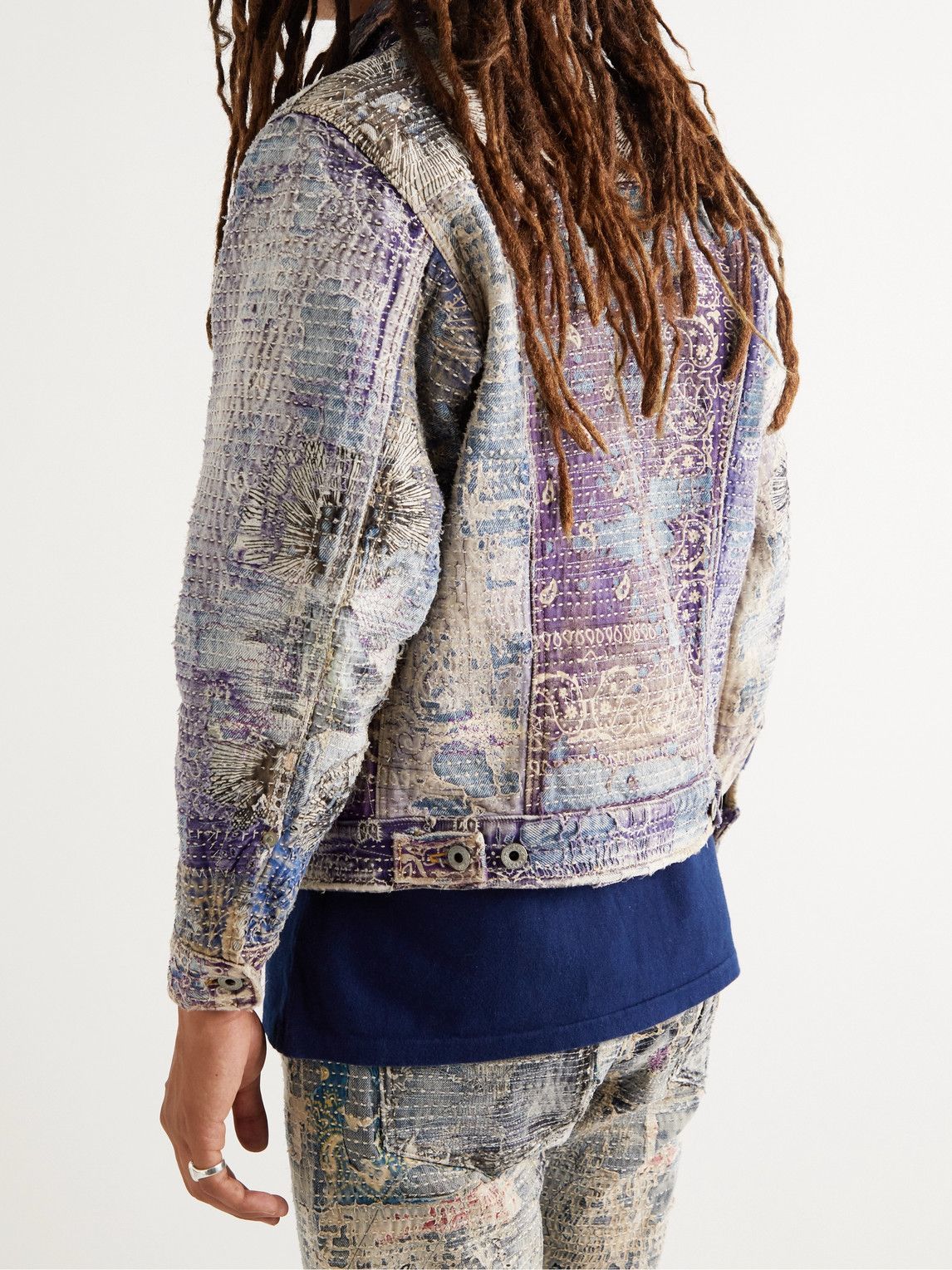 PROLETA-RE-ART - Patchwork Denim Trucker Jacket - Purple