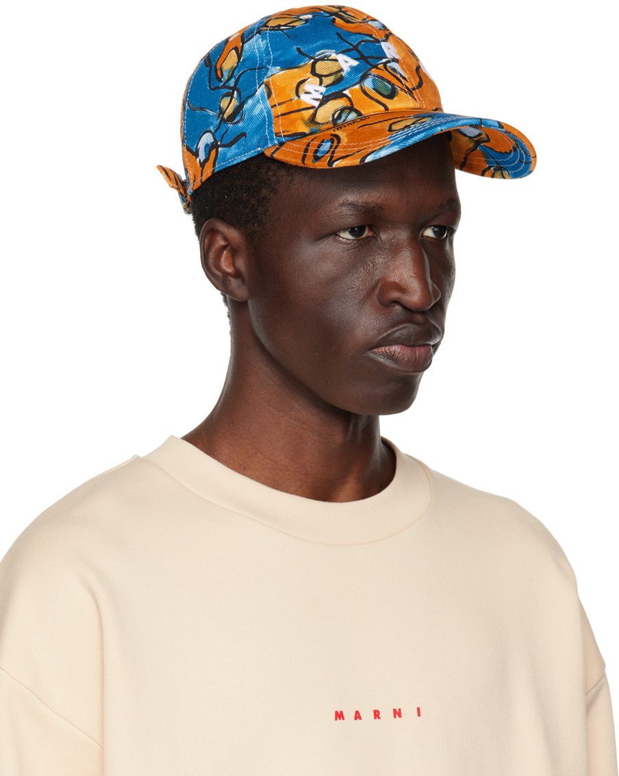 Marni Orange & Blue Logo Cap Marni