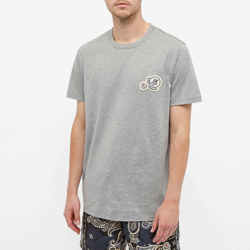 Moncler Men's Multi Logo T-Shirt in Grey Marl Moncler