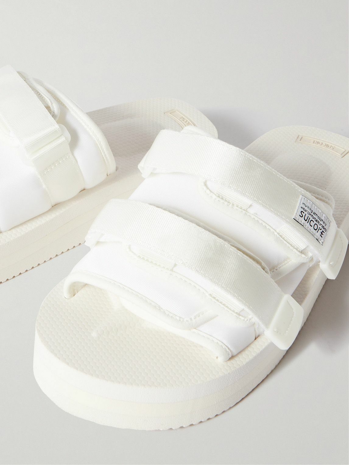 Suicoke - Moto-VPO Webbing-Trimmed Canvas Slides - White Suicoke