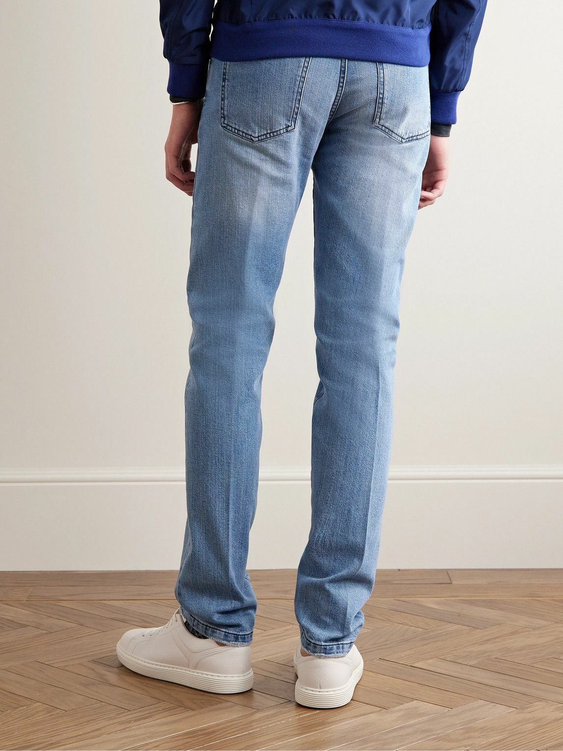 Kiton - Slim-Fit Straight-Leg Selvedge Jeans - Blue Kiton