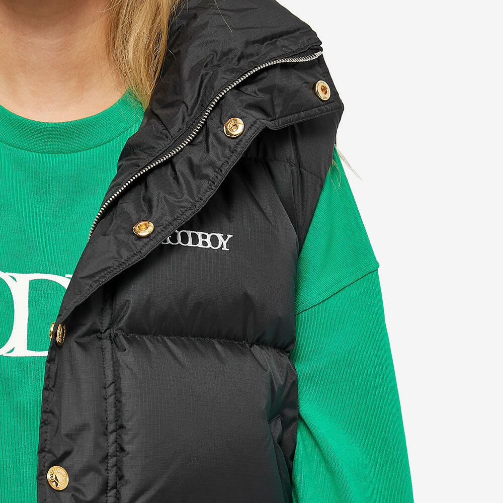 XOXOGOODBOY Women's Gold Button Padded Vest in Black XOXOGOODBOY