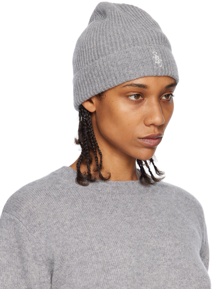 Sporty & Rich Gray Embroidered Beanie Sporty & Rich
