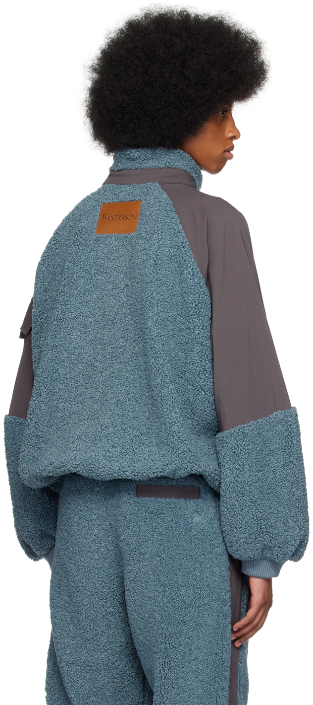 JW Anderson Blue & Gray Colorblock Jacket JW Anderson