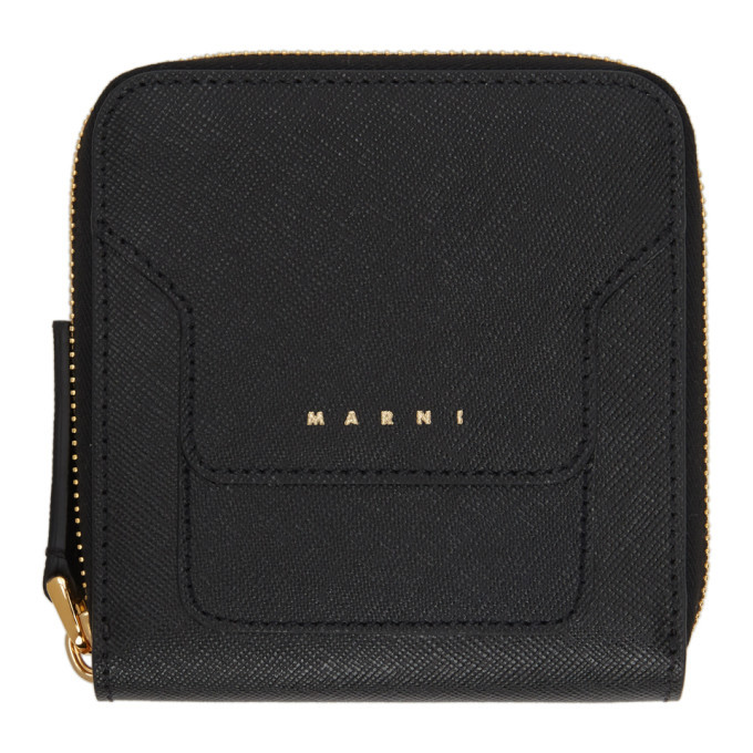 Marni Black Zip-Around Wallet Marni