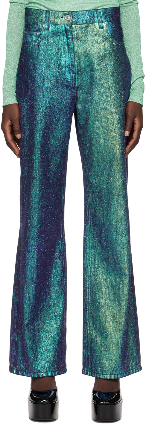 MSGM Blue Shiny Jeans MSGM