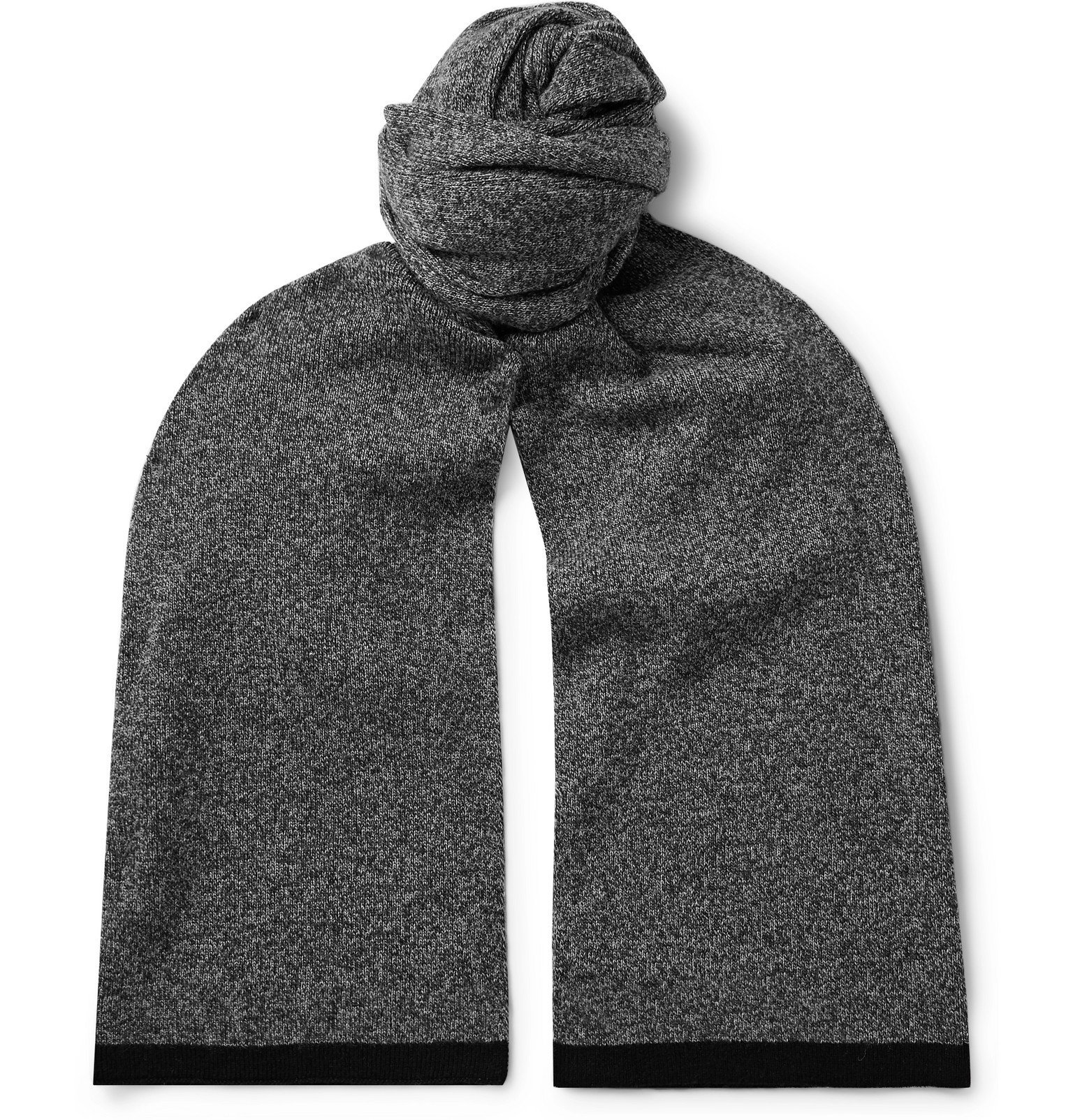 Theory - Evers Contrast-Tipped Mélange Cashmere Scarf - Gray Theory