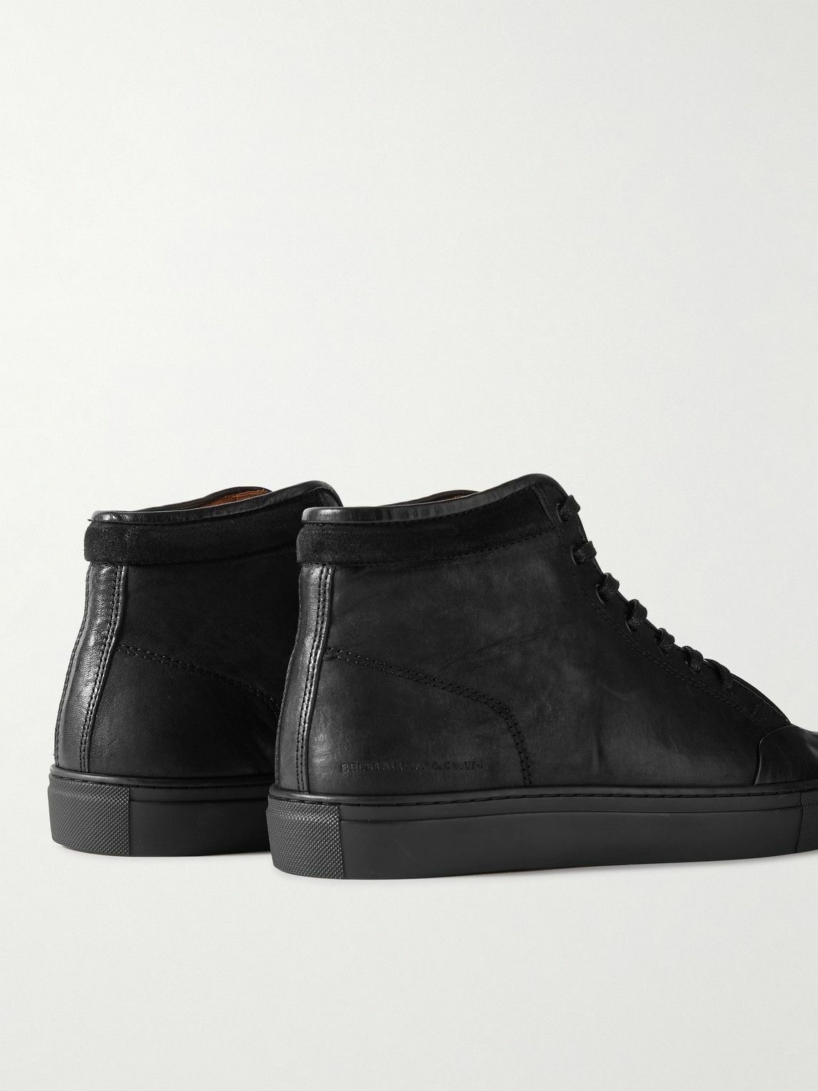 Belstaff - Rally Suede-Trimmed Leather High-Top Sneakers - Black Belstaff