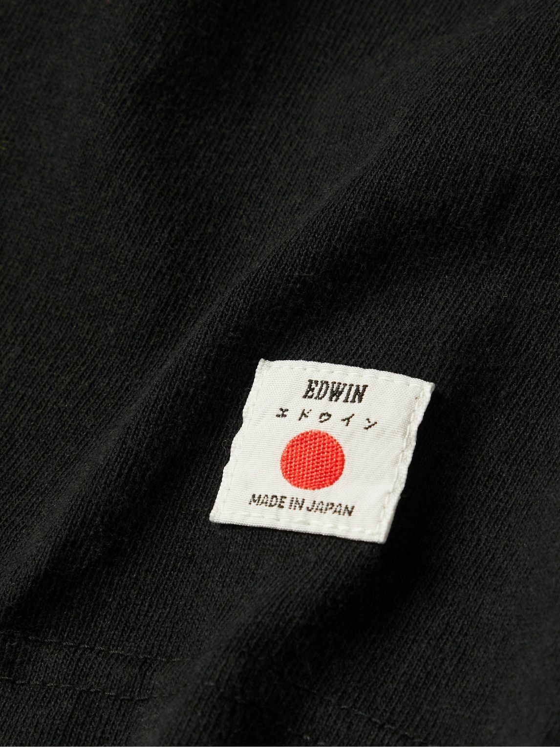 EDWIN - Logo-Appliquéd Cotton-Jersey T-Shirt - Black Edwin