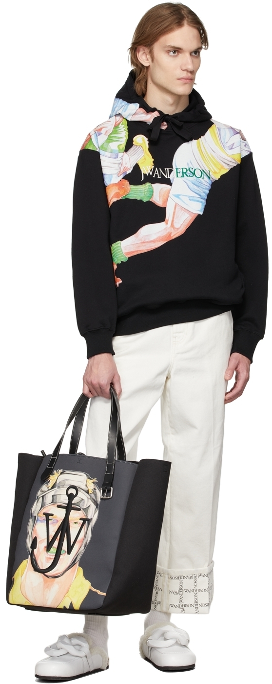 JW Anderson Black Pol Anglada Oversized Belt Shopper Tote JW Anderson